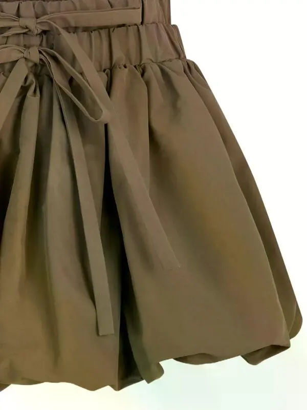Monse Ruched Bubble Mini Skirt - Brown