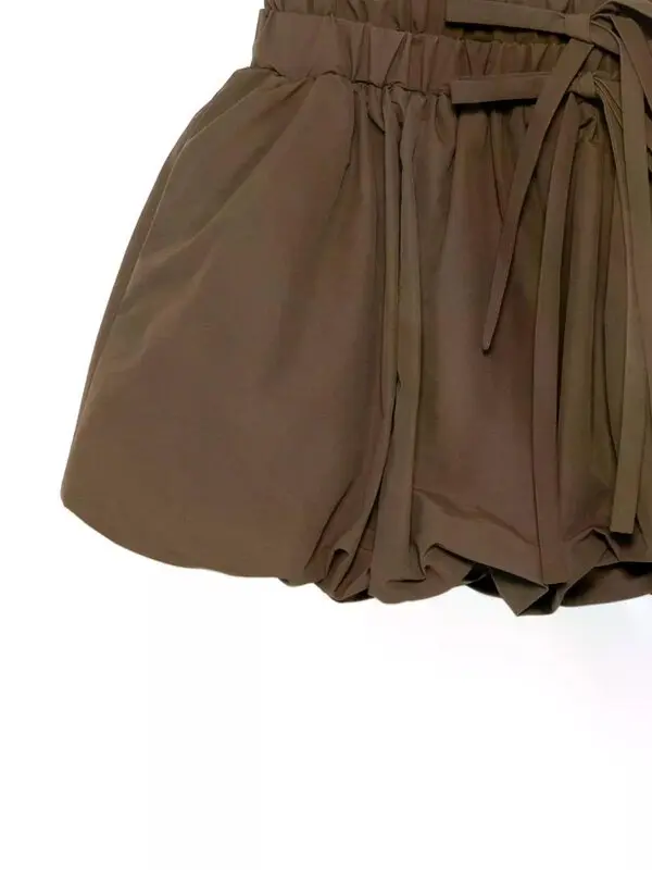 Monse Ruched Bubble Mini Skirt - Brown