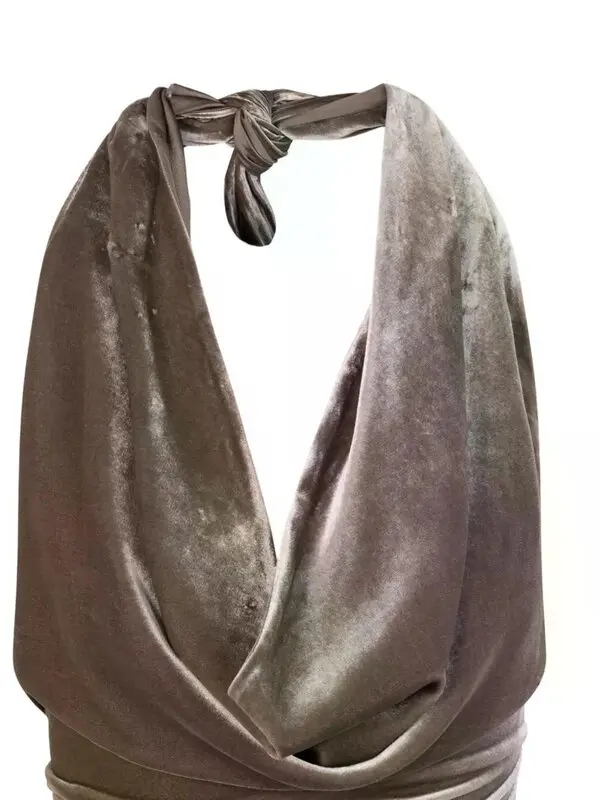 Monse Draped Halter Top - Brown