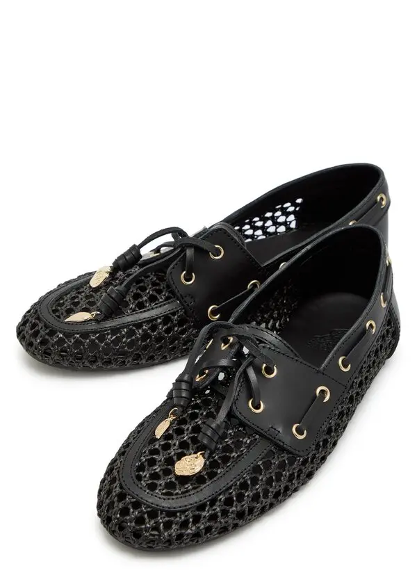 ANCIENT GREEK SANDALS Pliaria Raffia Loafers - Black