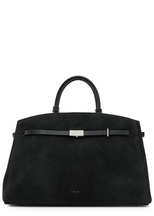 DEMELLIER The Hudson Suede Top Handle Bag - Black