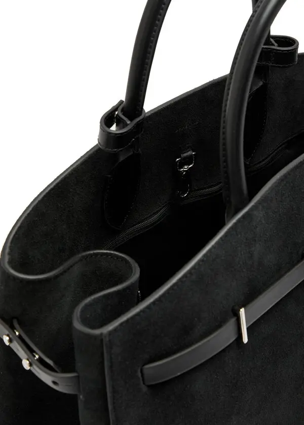 DEMELLIER The Hudson Suede Top Handle Bag - Black