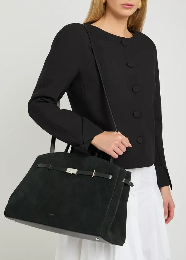 DEMELLIER The Hudson Suede Top Handle Bag - Black