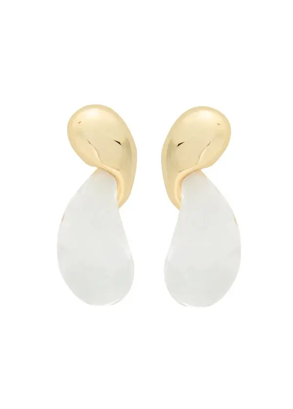 Alexis Bittar Liquid Lucite Drop Earrings - Gold