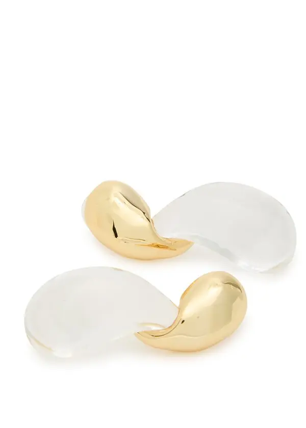 Alexis Bittar Liquid Lucite Drop Earrings - Gold