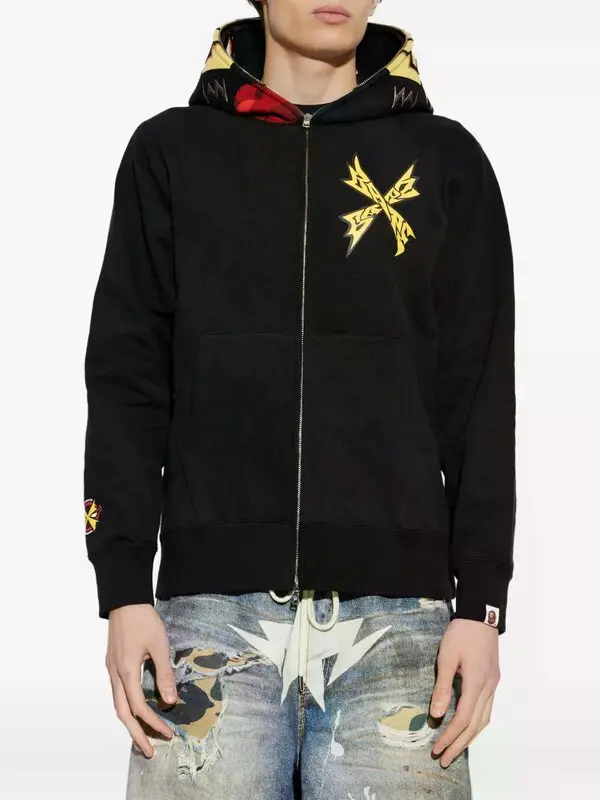 A BATHING APE Graphic Print Zip-up Hoodie