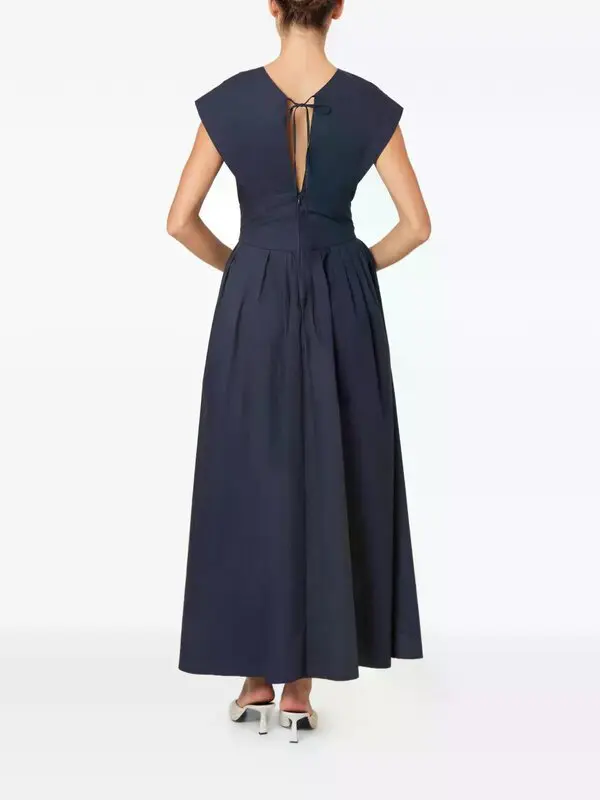 Rosie Assoulin V-neck Pleated Midi Dress - Blue