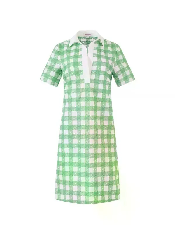 Rosie Assoulin Embroidered Gingham Mini Dress - Green