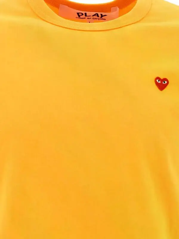 Play Comme Des Garcon Logo-patch T-shirt - Yellow