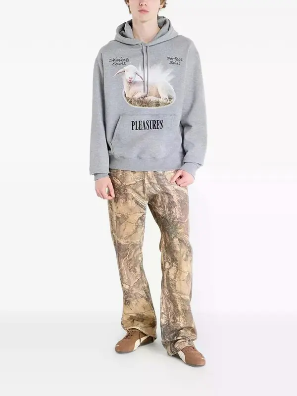 PLEASURES Graphic-print Hoodie - Grey