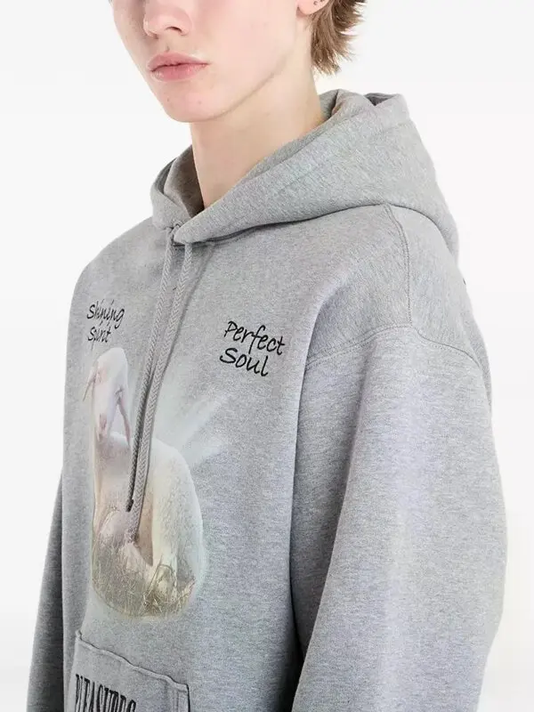 PLEASURES Graphic-print Hoodie - Grey
