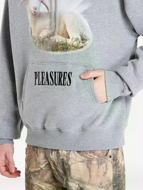 PLEASURES Graphic-print Hoodie - Grey