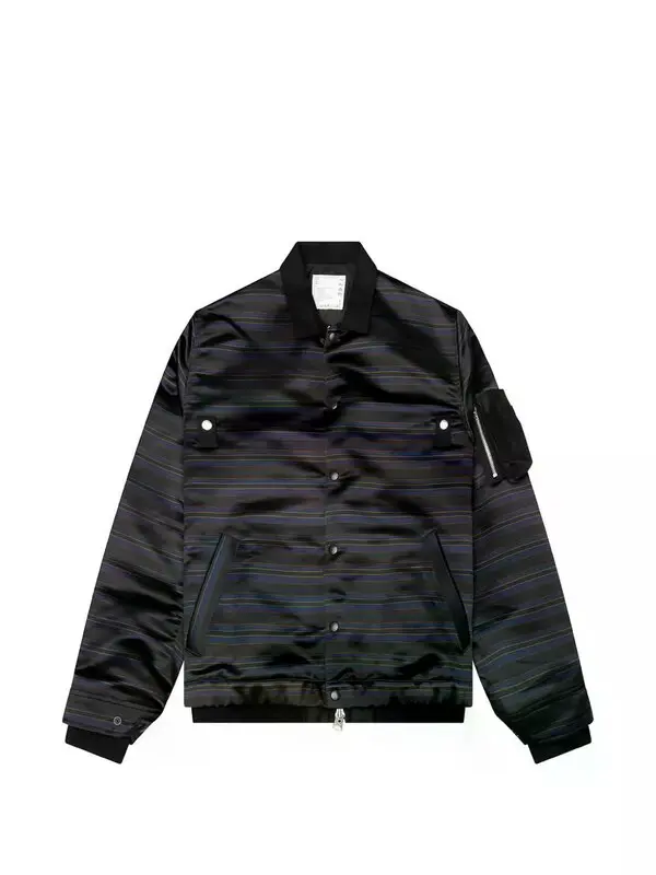 Sacai Striped Bomber Jacket - Black