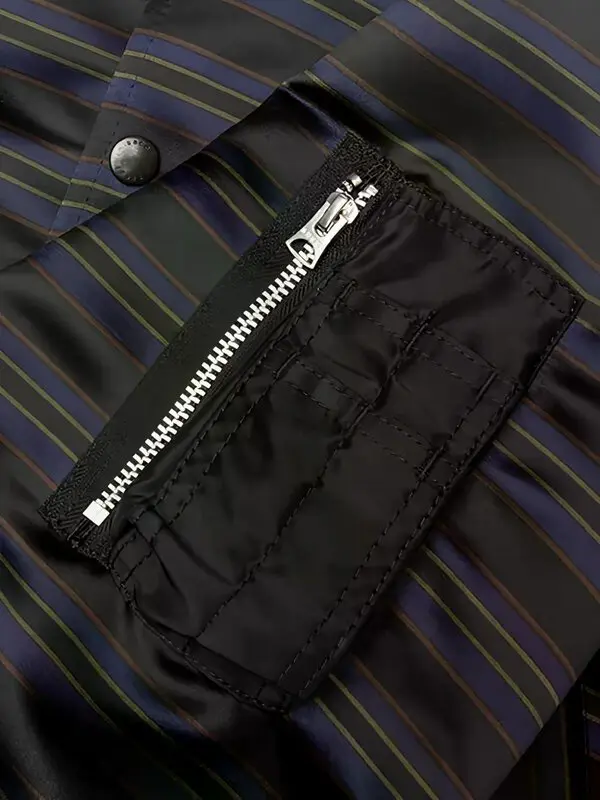 Sacai Striped Bomber Jacket - Black