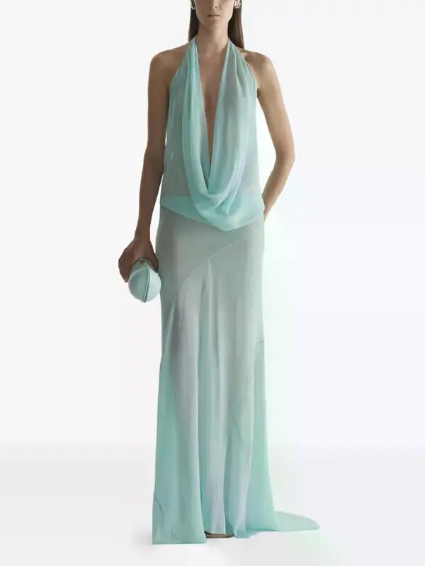 MUGLER Halterneck Draped Dress