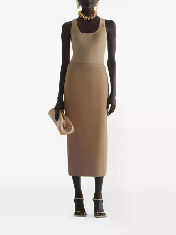 MUGLER Midi Pencil Skirt - Neutrals