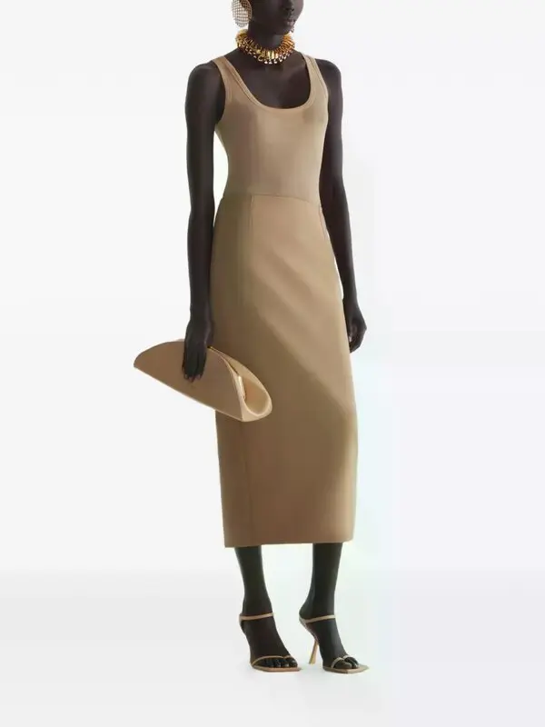 MUGLER Midi Pencil Skirt - Neutrals