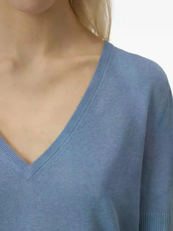 Closed V-neck Short-sleeve Knitwear