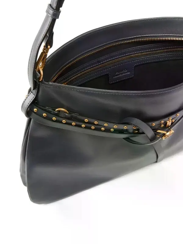 Pinko Leather Belt Bag Tote Bag - Blue