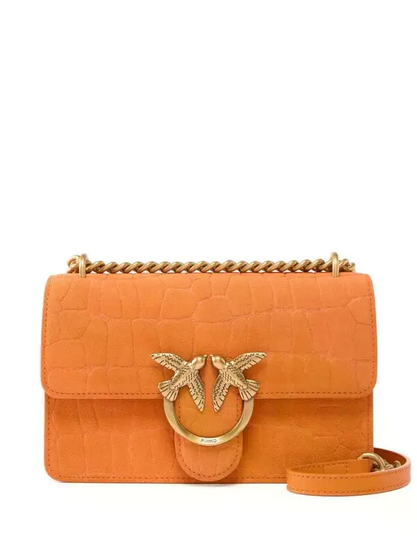 Pinko Mini Love Crocodile-effect Leather Crossbody Bag