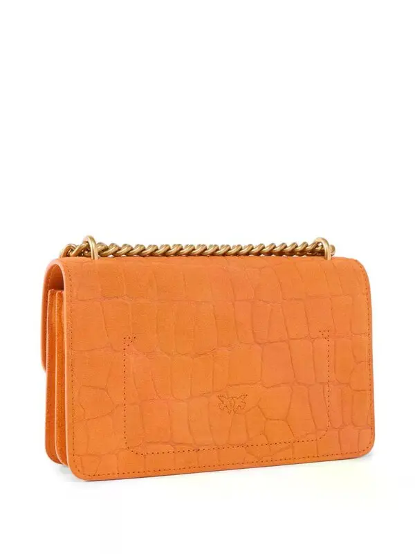 Pinko Mini Love Crocodile-effect Leather Crossbody Bag