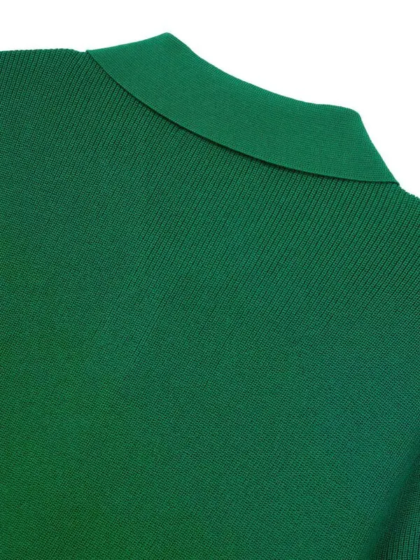 STUDIO TOMBOY Ribbed Knit Button Polo Shirt