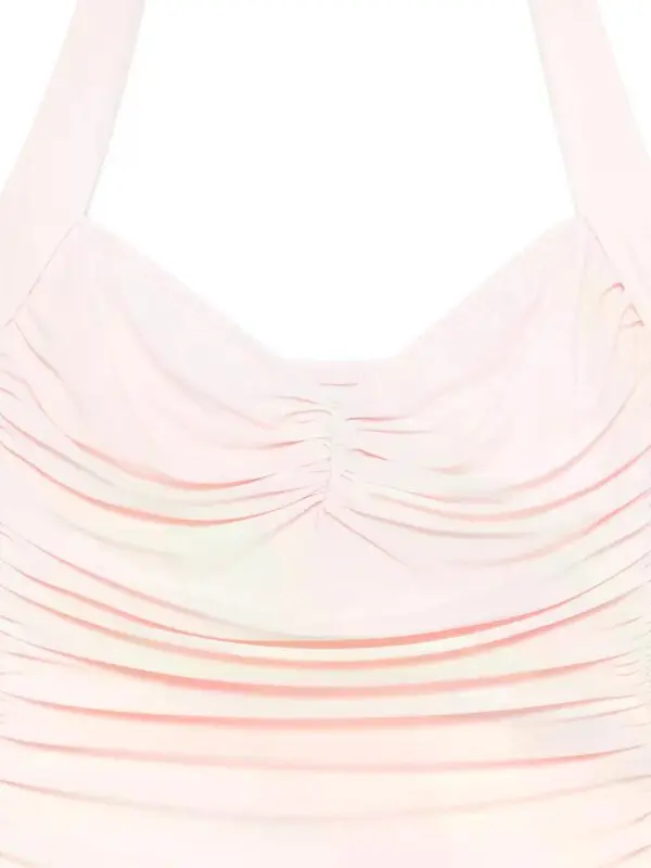 Norma Kamali Bill Mio Halterneck Ruched Swimsuit - Pink