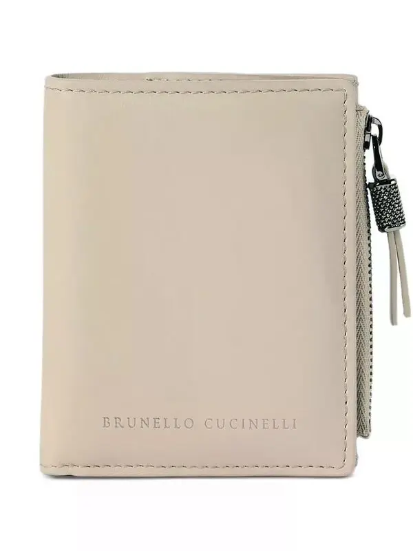 Brunello Cucinelli Logo-stamp Bi-fold Wallet - Neutrals