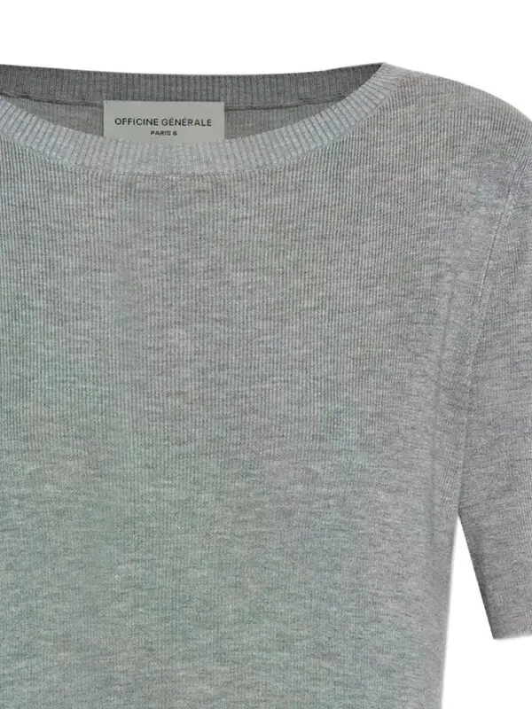 Officine Générale Ribbed Round Neck T-shirt