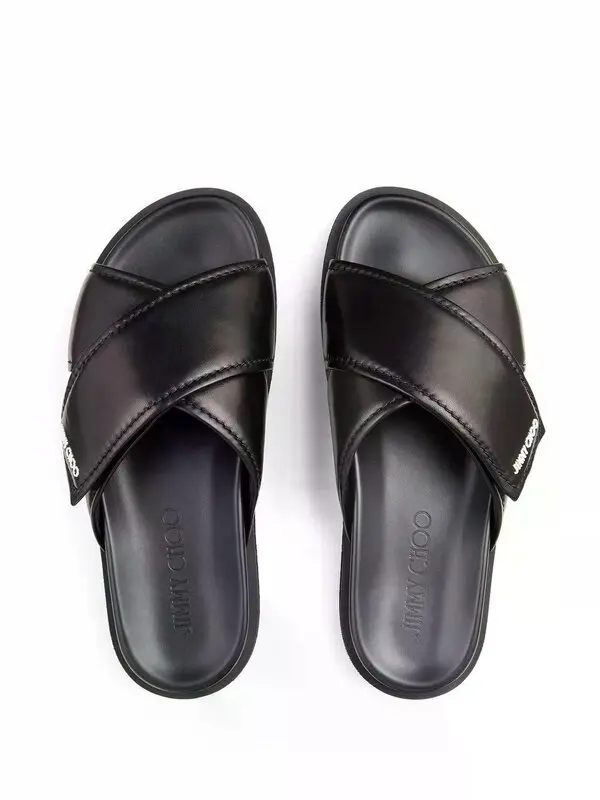 JIMMY CHOO Joel Crossover-strap Leather Sandals