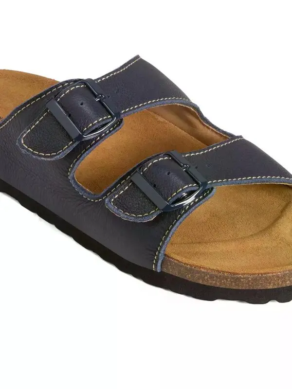 Woolrich Tumbled Leather Buckle Sandals