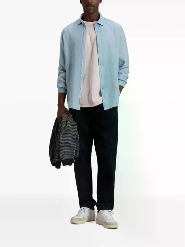 Woolrich Garment-dyed Linen Shirt - Blue