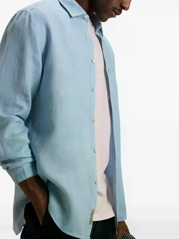 Woolrich Garment-dyed Linen Shirt - Blue