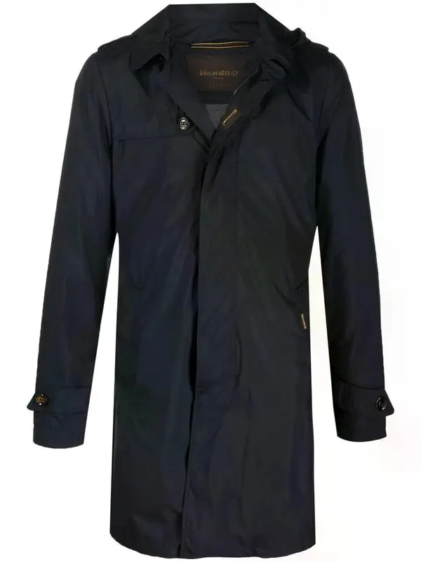 MOORER Hooded Button Trench Coat