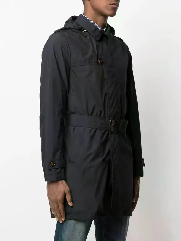 MOORER Hooded Button Trench Coat