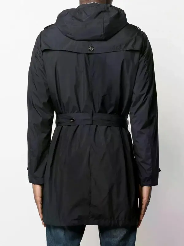 MOORER Hooded Button Trench Coat