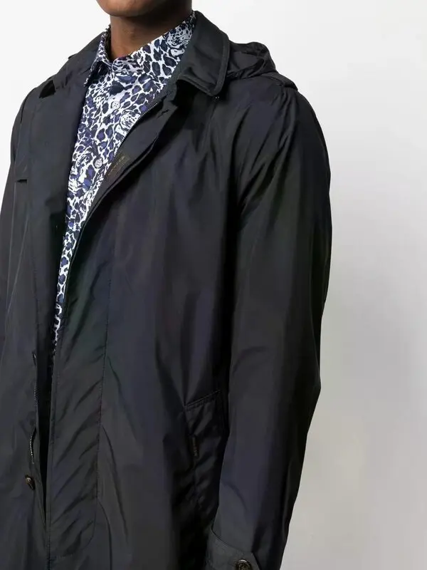 MOORER Hooded Button Trench Coat