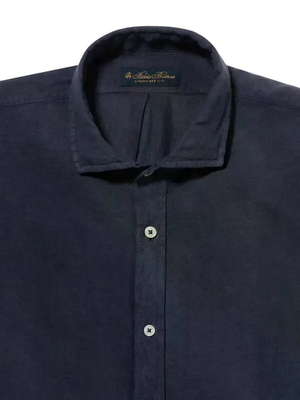 Brooks Brothers Spread-collar Linen Shirt - Blue