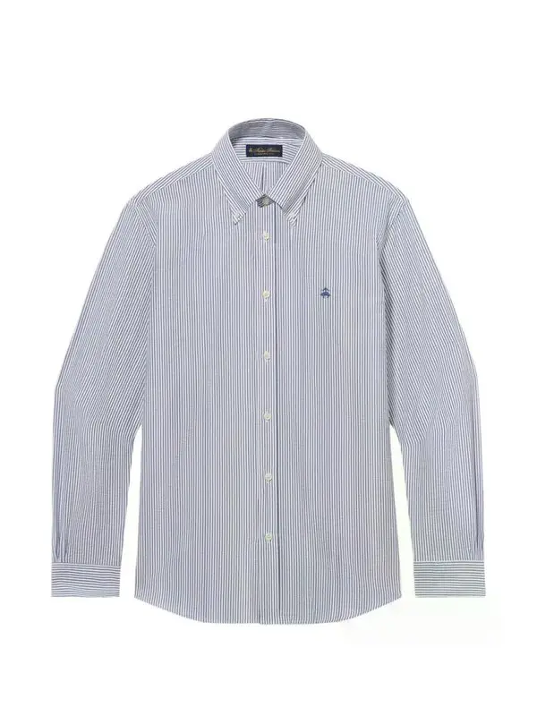 Brooks Brothers Logo-embroidered Button-down Shirt - Blue