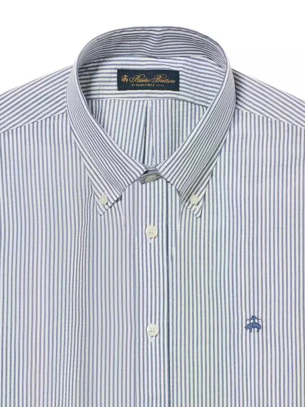 Brooks Brothers Logo-embroidered Button-down Shirt - Blue