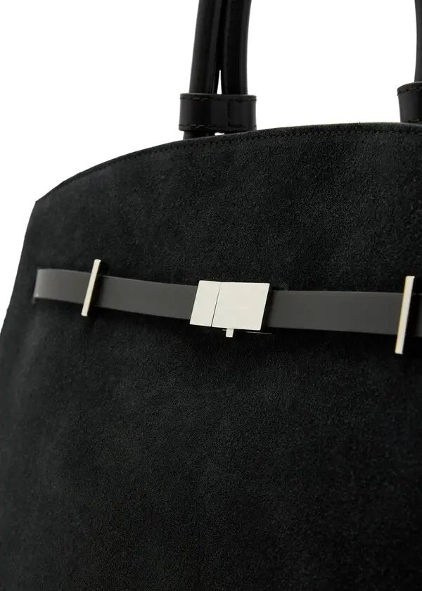 DEMELLIER The Hudson Suede Top Handle Bag - Black