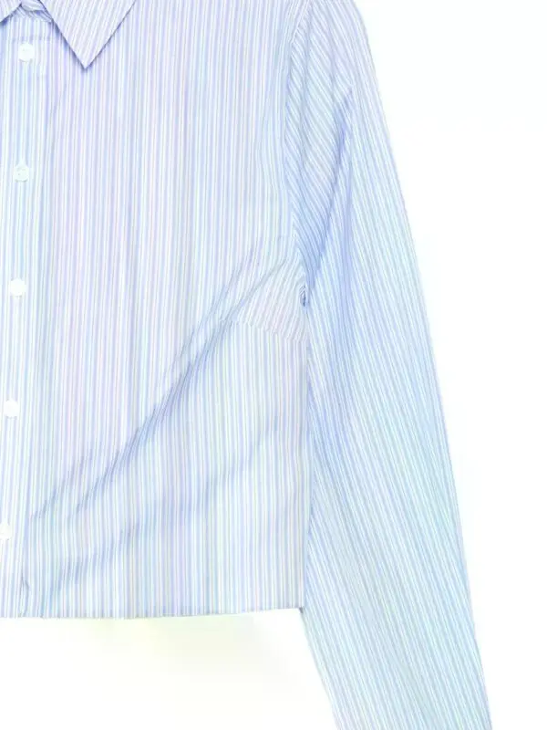 Monse Cropped Shirt With Button Fastening And Long Sleeves - Blue