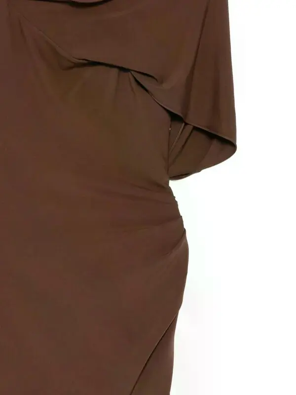 Monse Drape Cowl Asymmetric Dress - Brown
