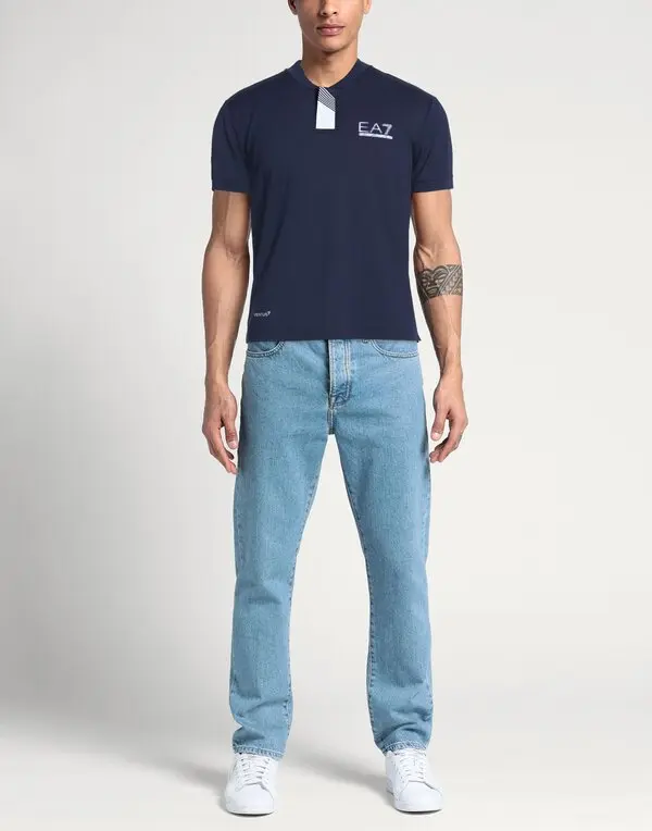 EA7 Printed Stretch Jersey Polo Shirt