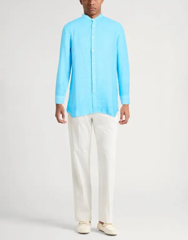 120% Lino Shirt Size Linen - Blue