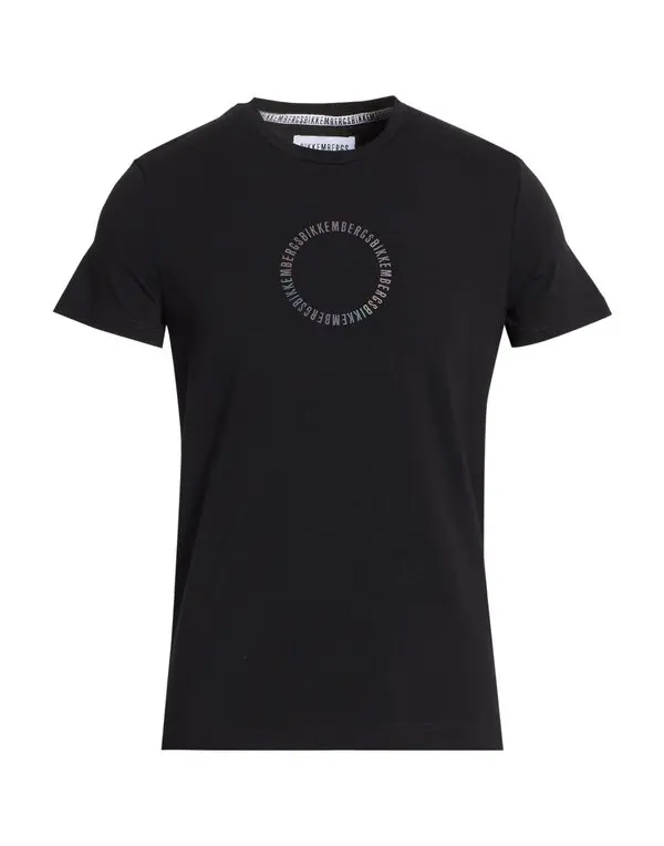 BIKKEMBERGS T-shirt Size Cotton, Elastane - Black