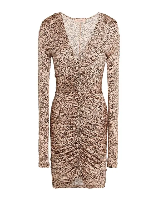 TWINSET Jersey Leopard-print Mini Dress - Pink