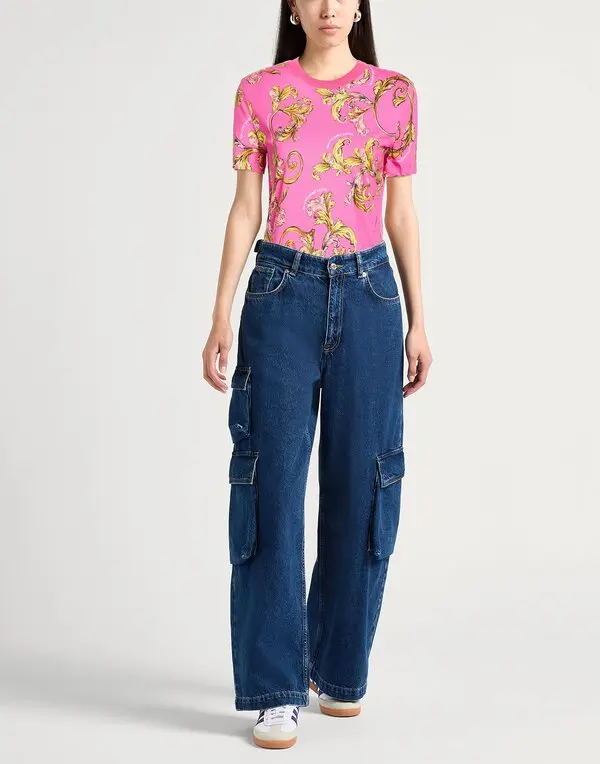 Versace Cotton Printed T-shirt - Fuchsia