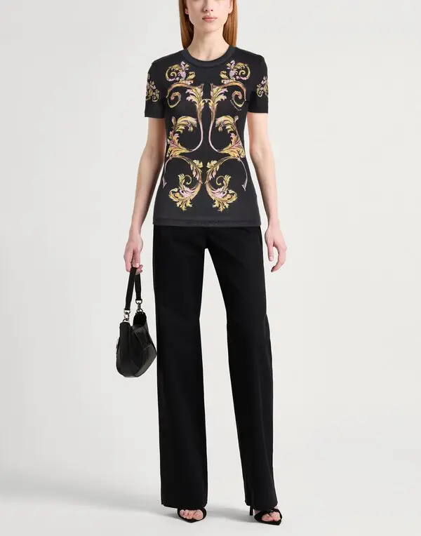 Versace Printed Cotton T-shirt - Black
