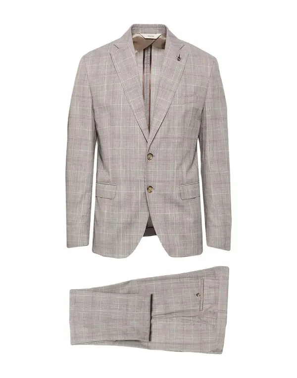 PAOLONI Suit Size Virgin Wool, Silk, Linen, Polyamide - Brown
